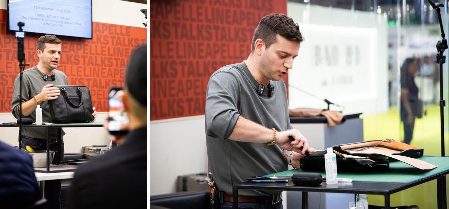 Anatomy of a bag: Tanner Leatherstein live at Lineapelle - LaConceria ...